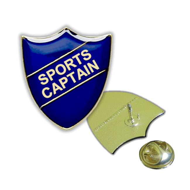 Sports Captain Shield Badge - blue