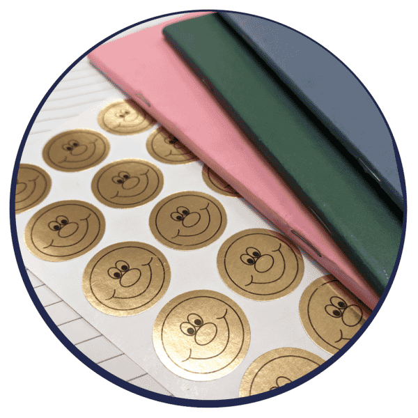 Metallic Gold Smiley Face Stickers