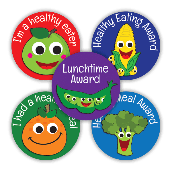 Healthy Lunchtime and Healthy Eating Award Stickers