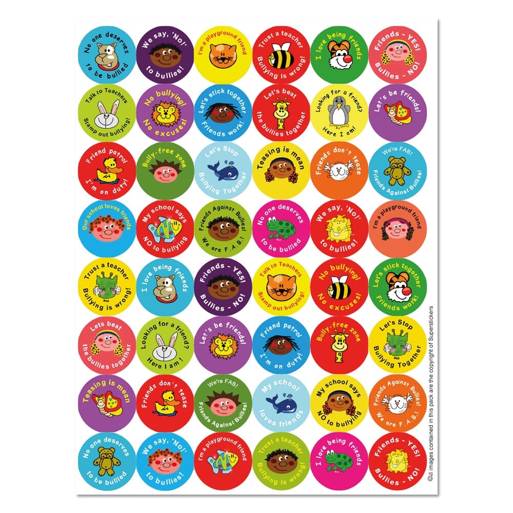Anti Bullying Stickers - 96 Stickers per pack