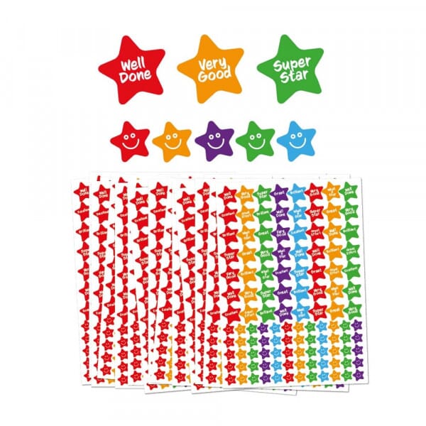 Star Stickers - Star-shaped Praise Stars - Bulk Pack