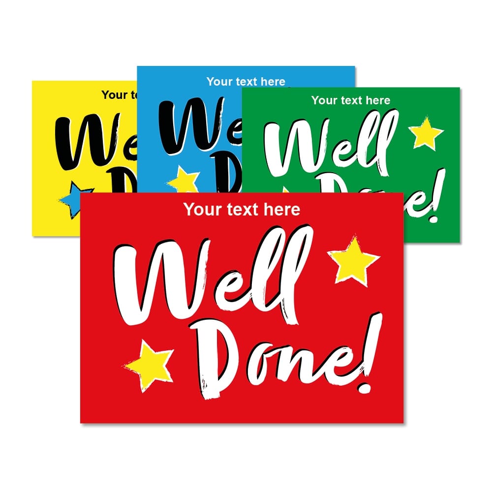 Quick Personalised - Well Done Praise Postcards
