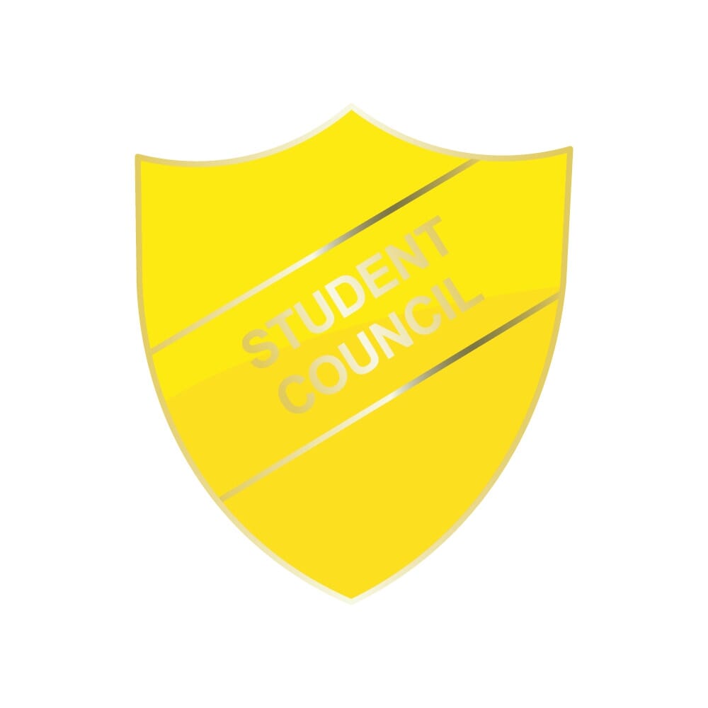 Yellow Student Council Enamel Shield Badge