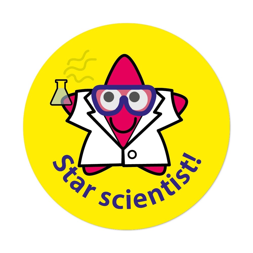 Star Scientist Stickers - 54 identical 28mm stickers