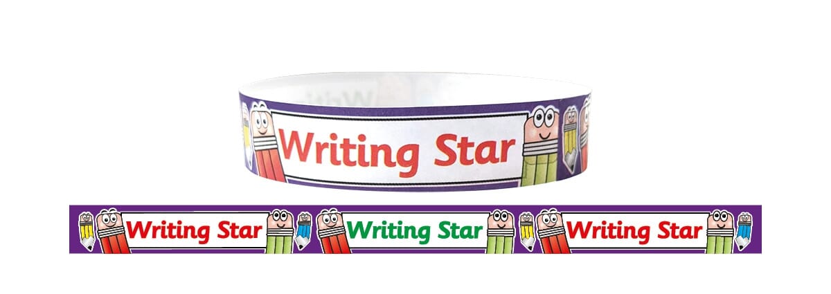 Writing Star Wristbands - 30 per pack