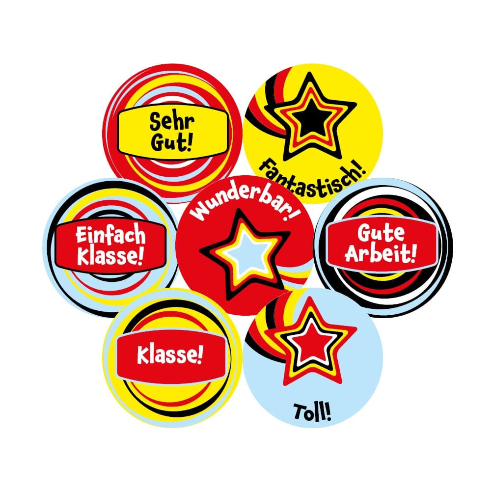 German Praise Stickers - 140 stickers per pack