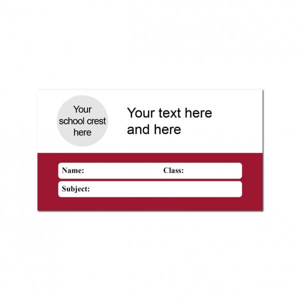Maroon Personalised Exercise Book Labels