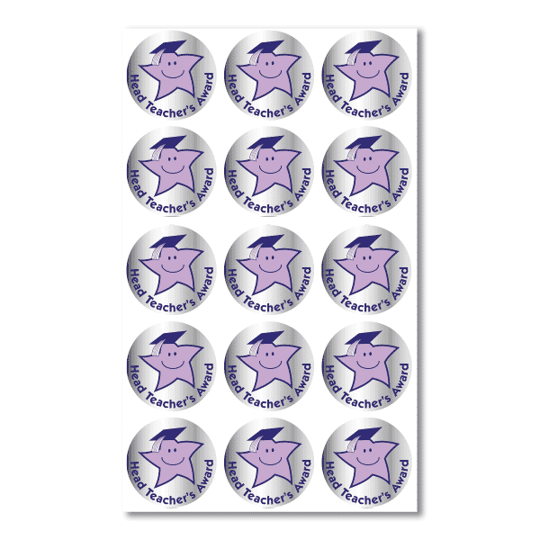 Head Teacher's Award Metallic Star Stickers