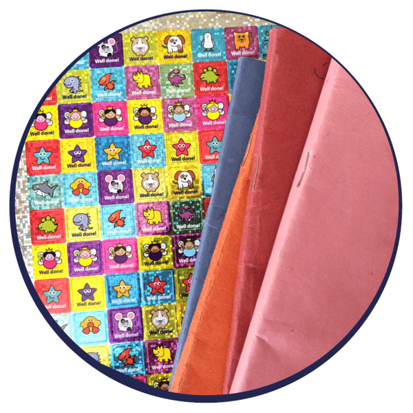 Sparkly Mixed Well Done Square Mini Stickers