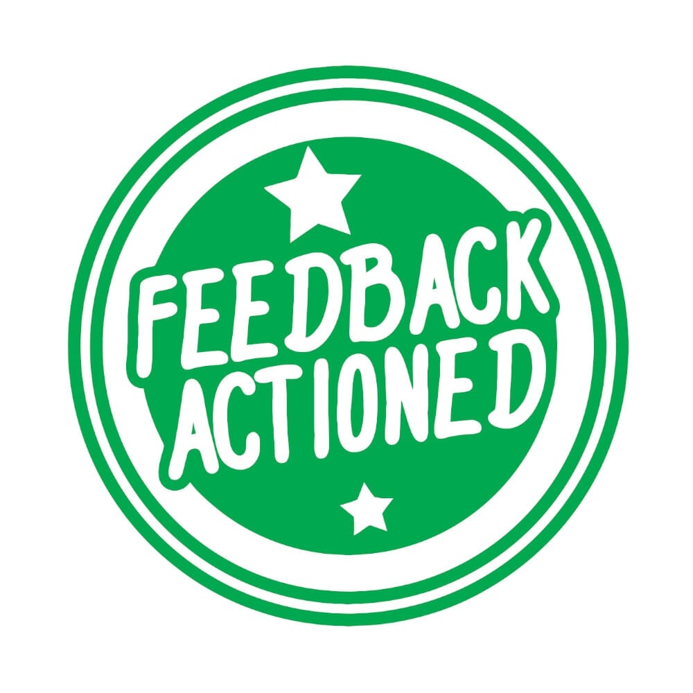 Green Feedback Actioned Stamper