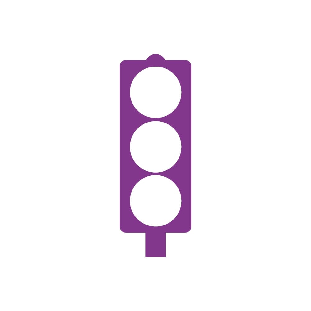 Purple traffic light stamp - 38mm x15mm