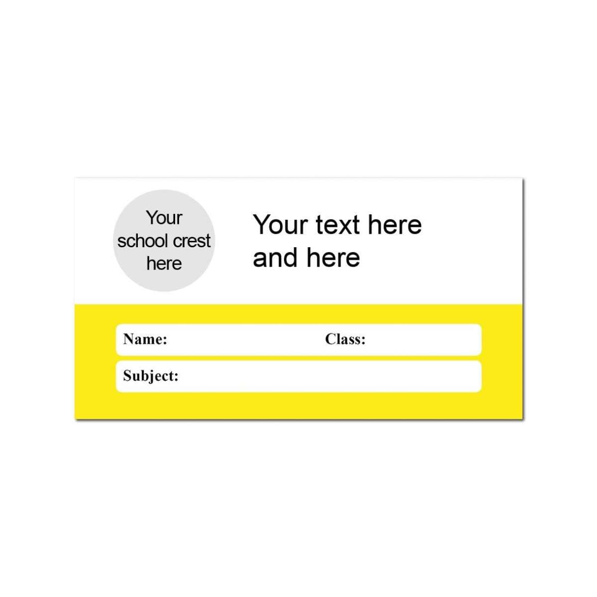 Yellow Personalised Exercise Book Labels