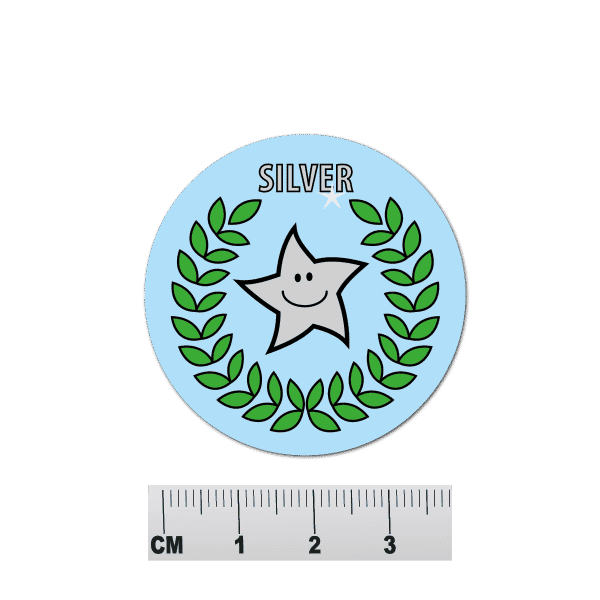 Silver Sports Day Stickers (38mm)