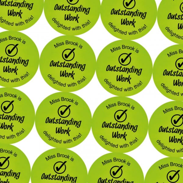 Personalised Neon Green Stickers (30mm, 48 Pack)