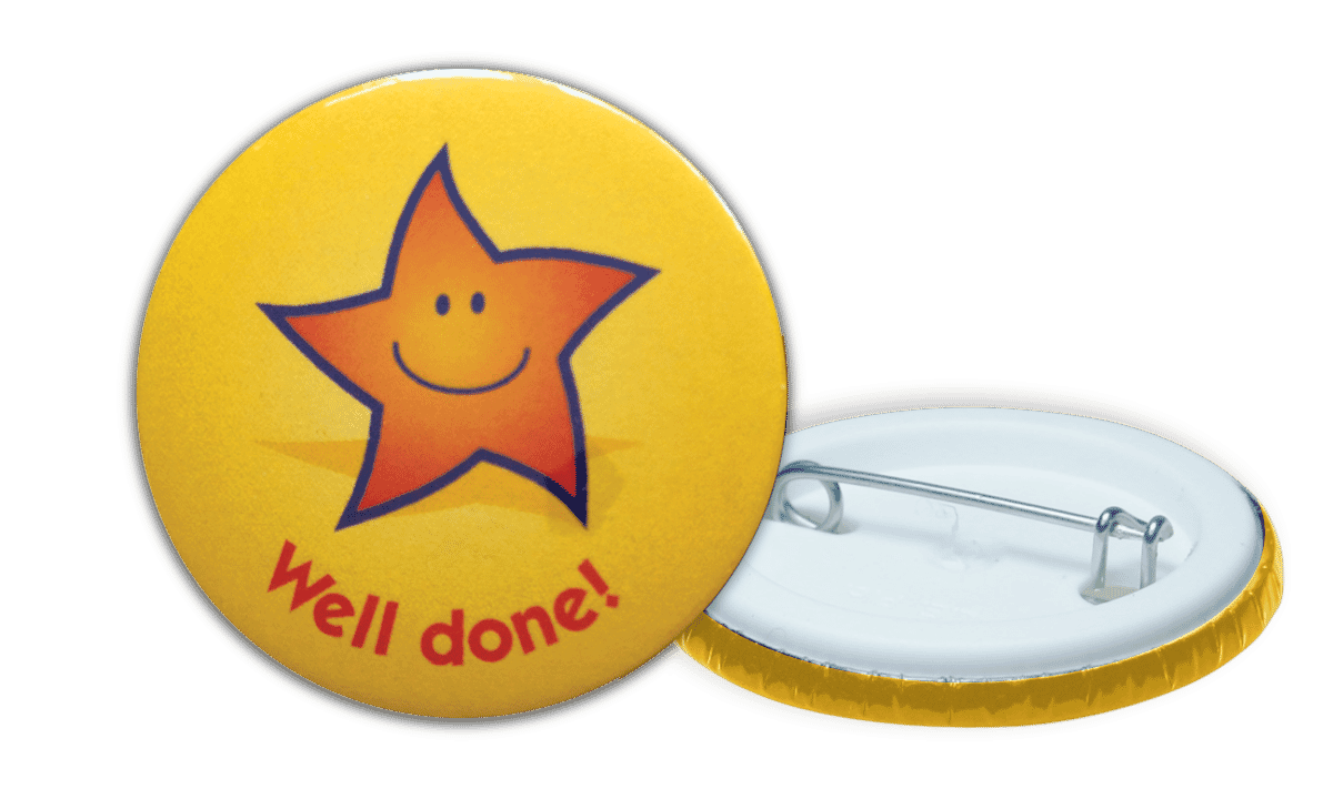 Well done badges - 20 per pack