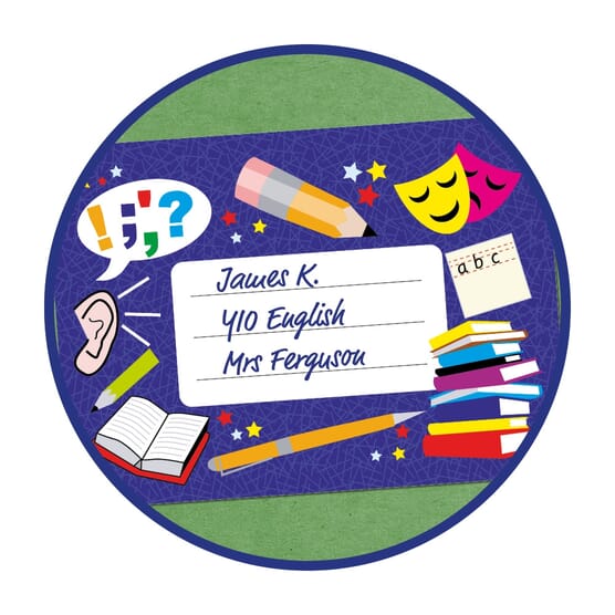 Exercise Book Labels for English | SuperStickers
