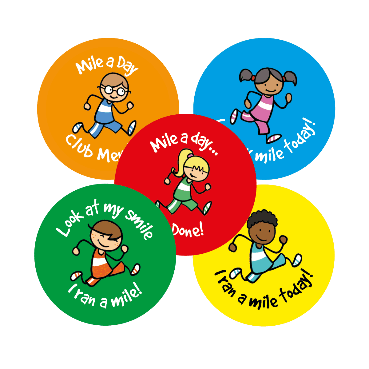 Mile a Day Stickers - 125 stickers per pack