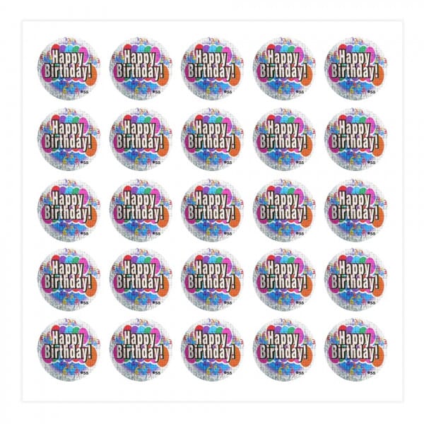 Sparkling Happy Birthday Stickers