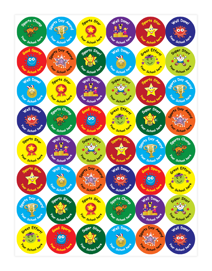 Personalised Sports Day Stickers