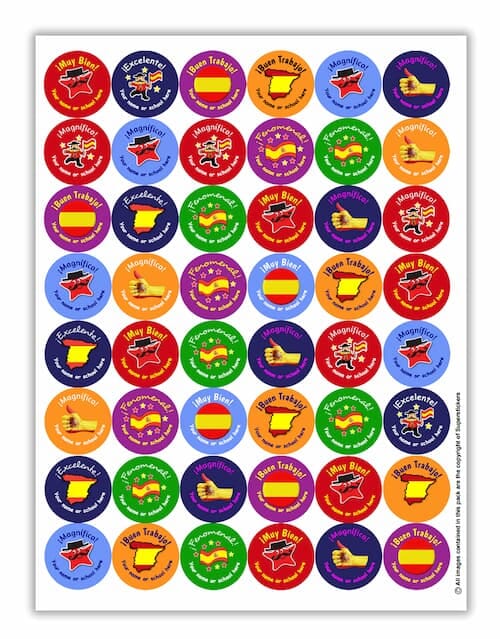Spanish Quick Personalised Stickers | SuperStickers