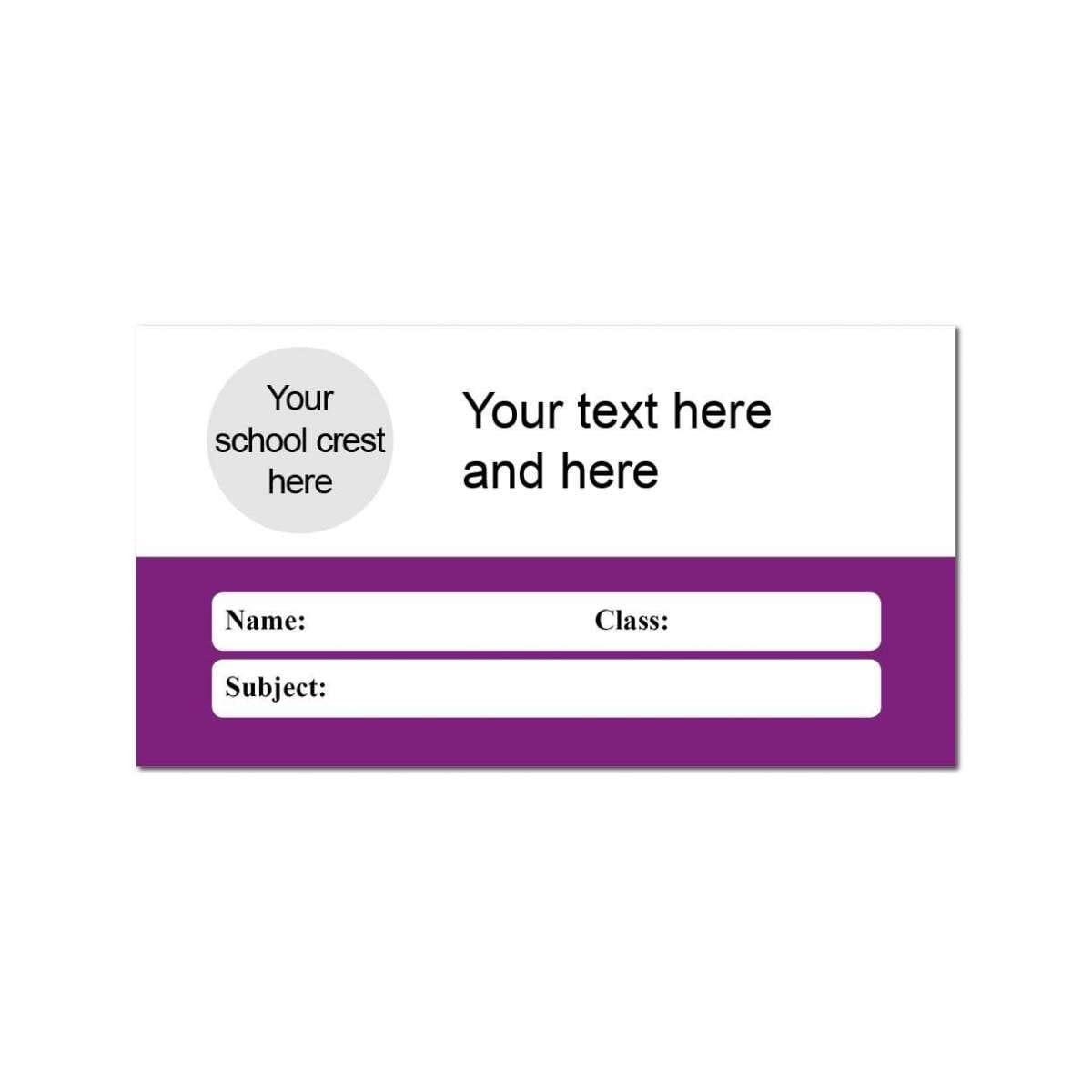 Purple Personalised Exercise Book Labels