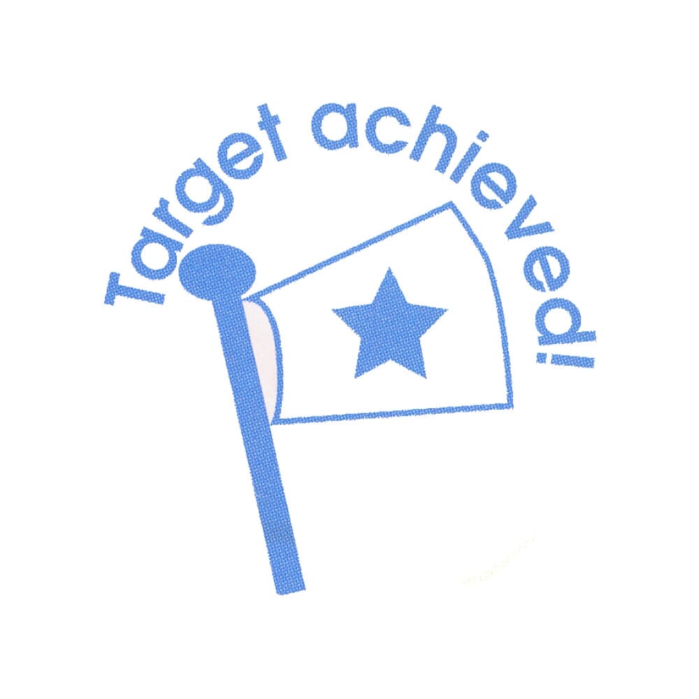 Blue Target Achieved Stamper