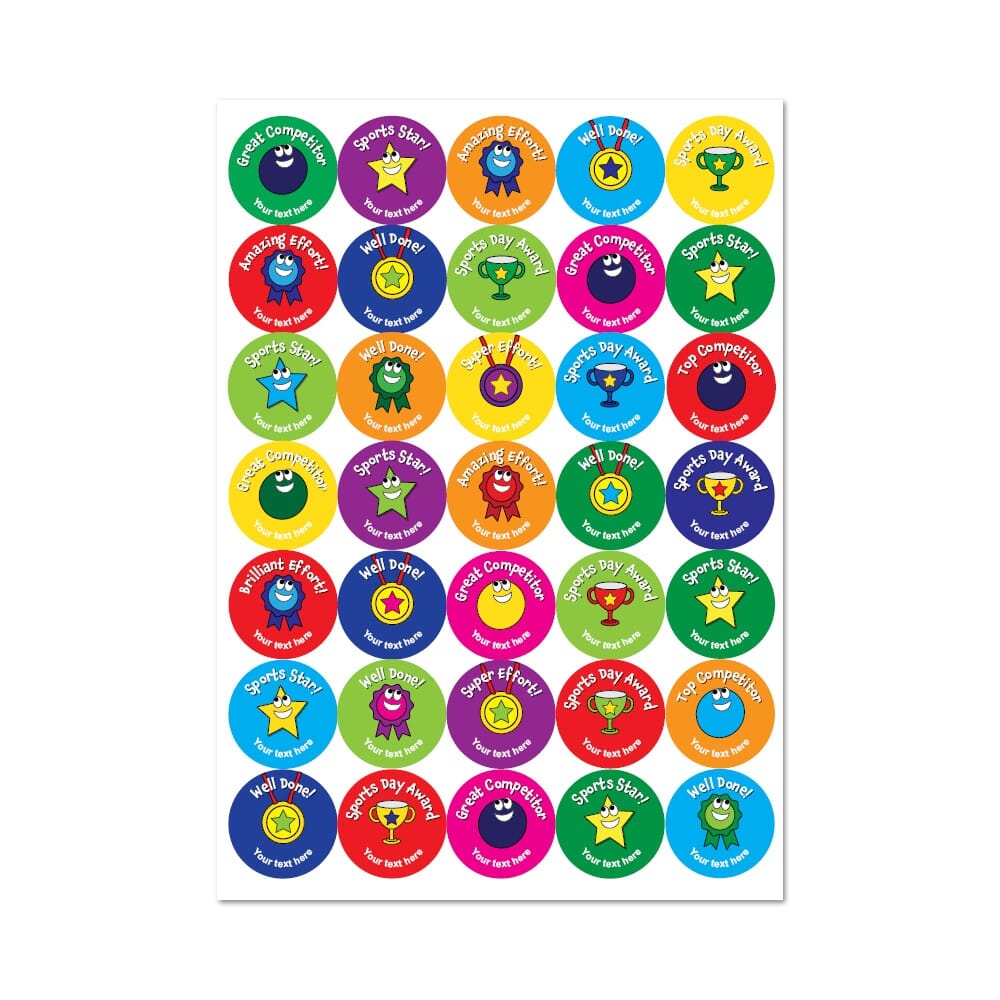 Quick Personalised Sports Day Stickers