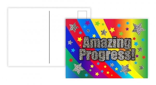 "Amazing Progress" Sparkling Postcards – 20 Pack |Student Achievements