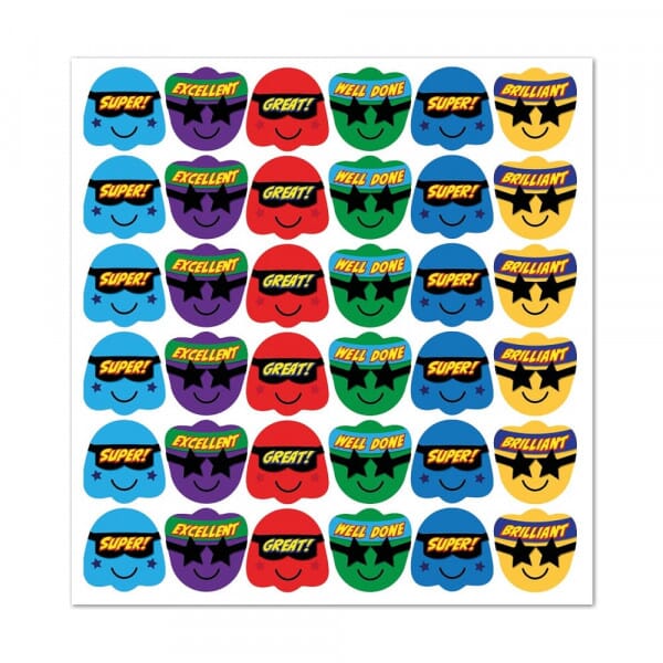 Die Cut Superhero Stickers - 150 Stickers per pack