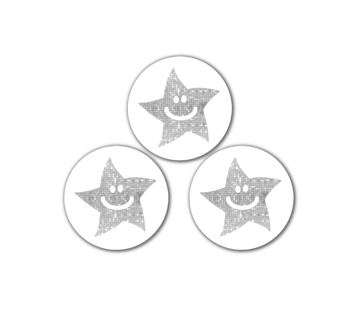 Silver sparkly mini star stickers