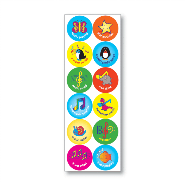 Music Reward Stickers - 120 stickers per pack