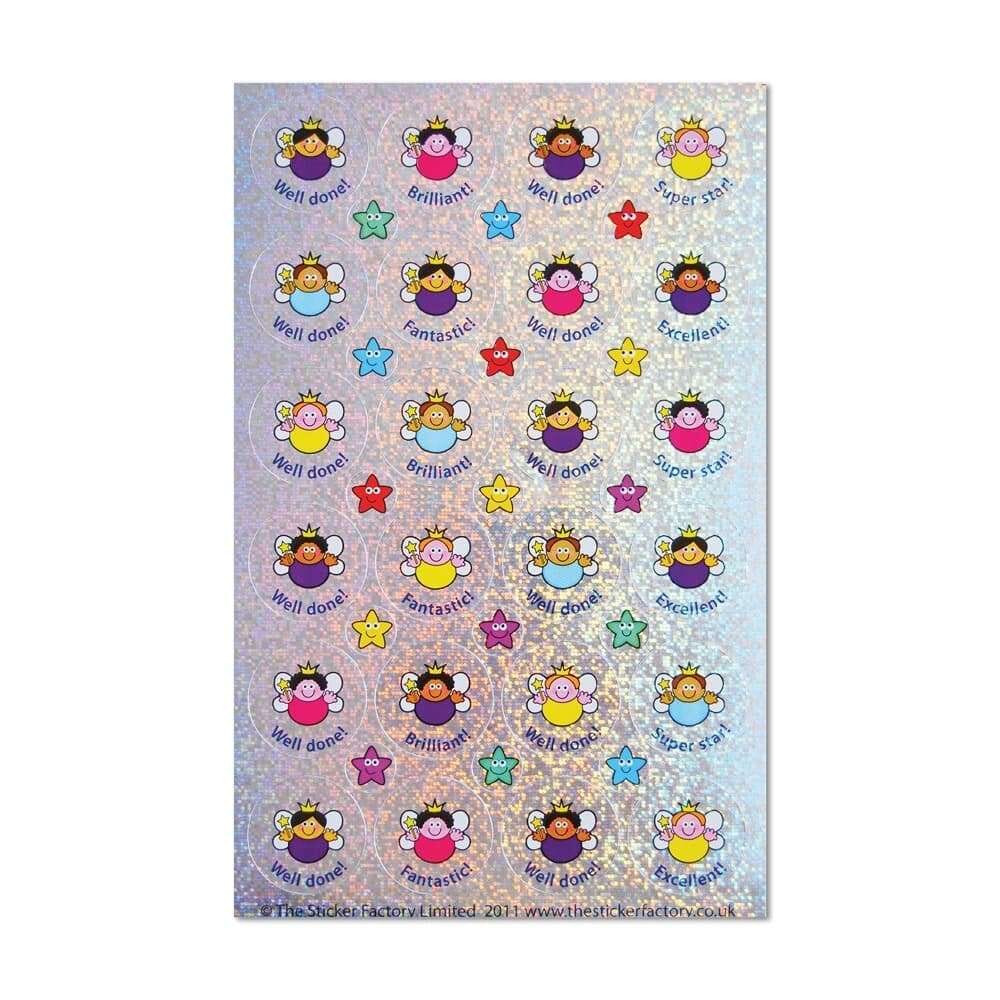 Sparkly 28 / 12mm Smiley Fairy Stickers