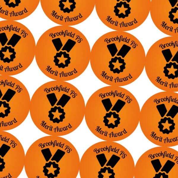 Personalised Neon Orange Reward Stickers (35mm, 35 Pack)