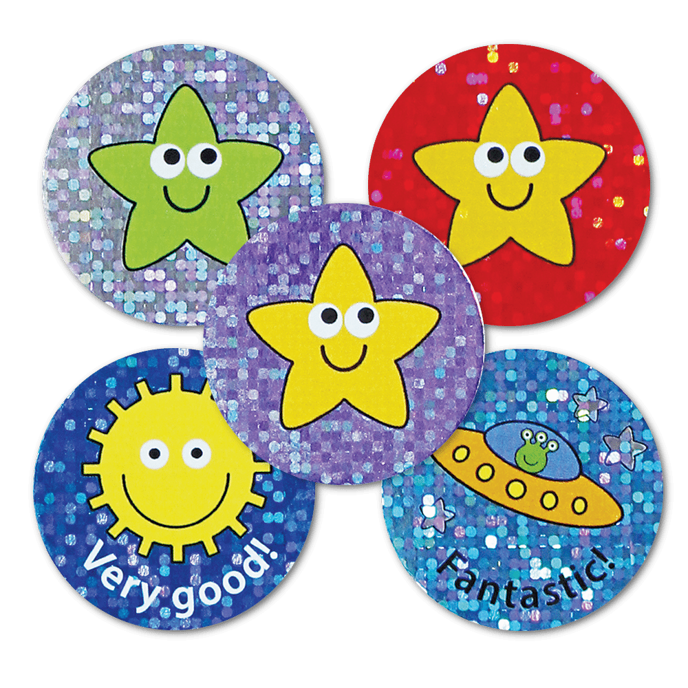 Sparkly Mixed Praise Stickers - 54 stickers per pack