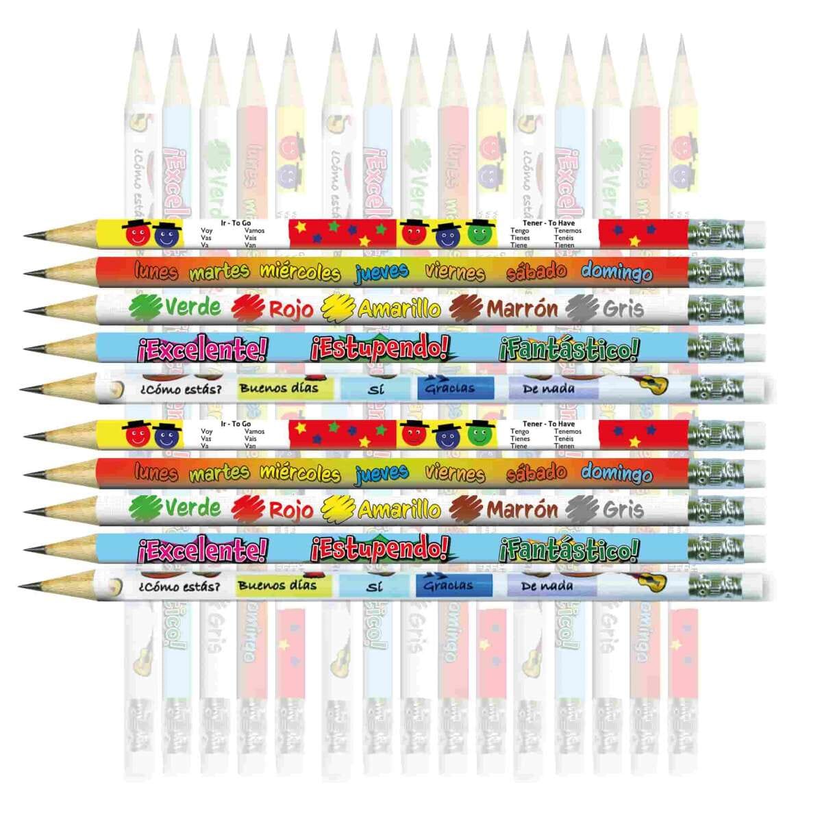 Value Pack of Spanish Pencils | 96 Fun Classroom Prizes & Language ...