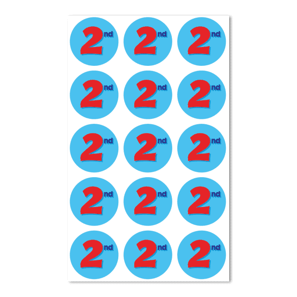 2nd Stickers - 75 stickers per pack