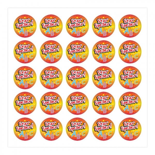 Praise great Spelling with these Star Speller stickers