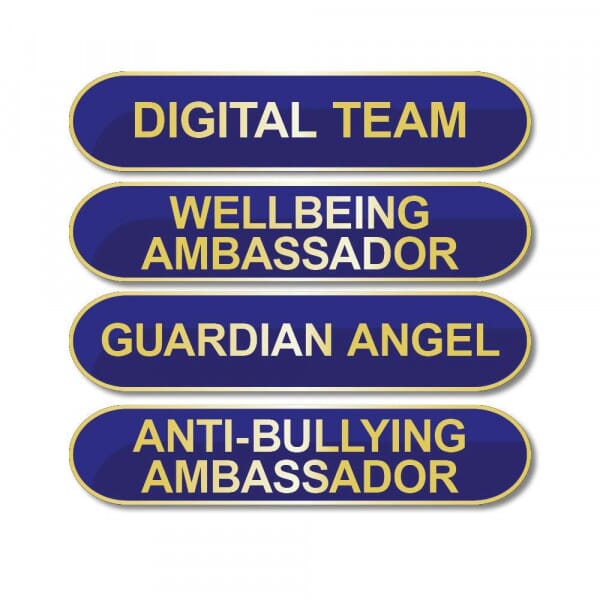 Blue Personalised Bar Badges