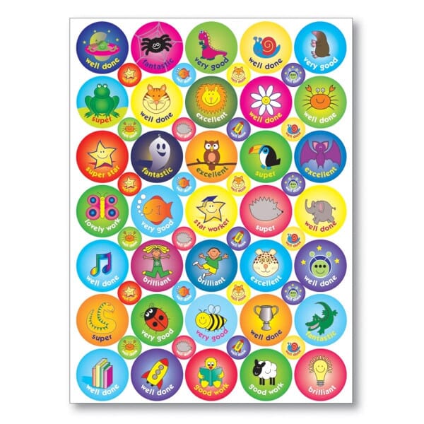 Praise sticker in two sizes - 236 stickers per pack