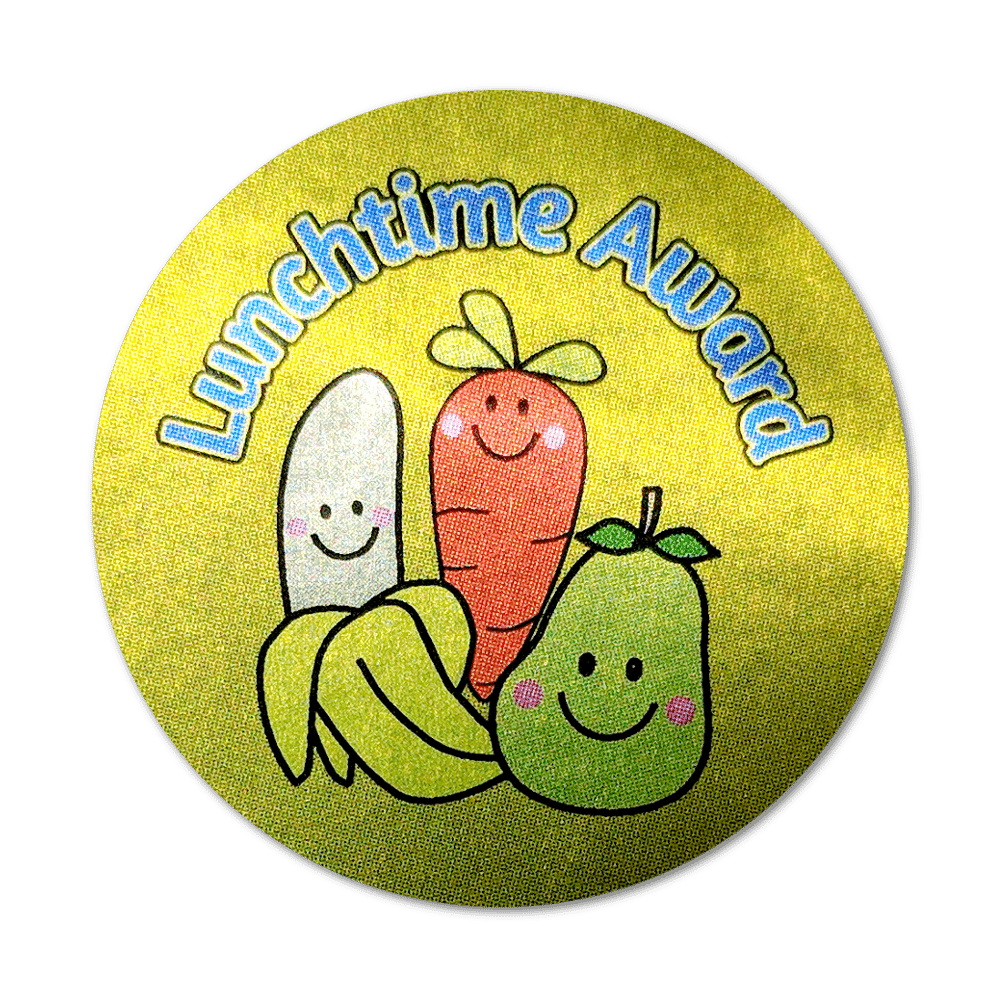 Lunchtime Award Metallic Gold Foil Sticker