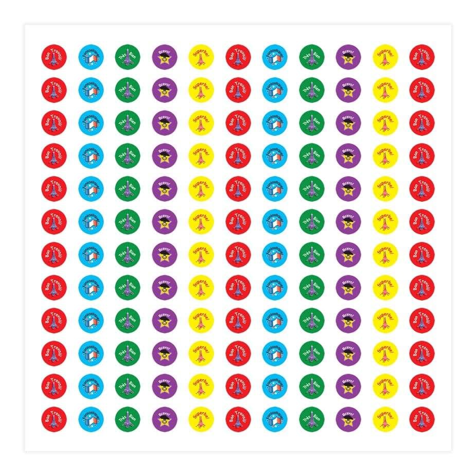Mini French Praise Stickers - 605 Stickers per pack