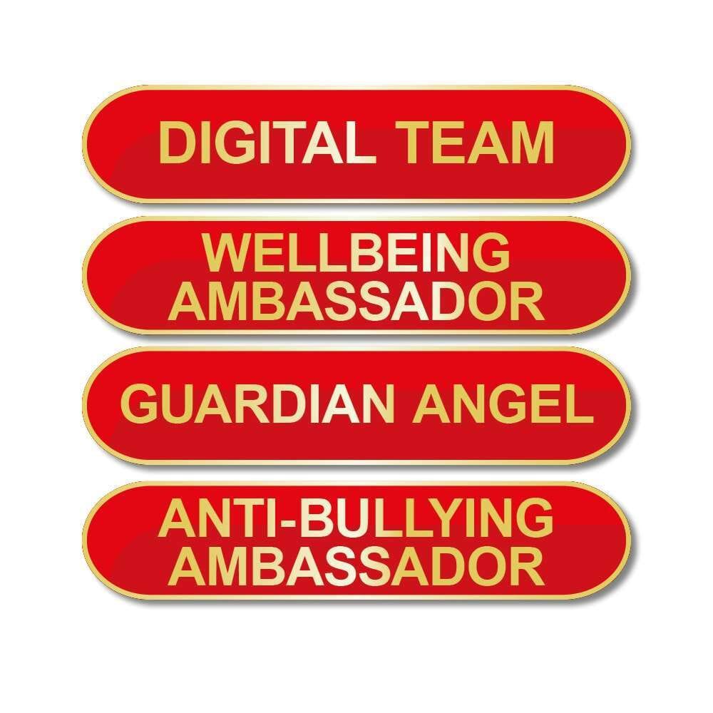Personalised Red Enamel Bar Badge