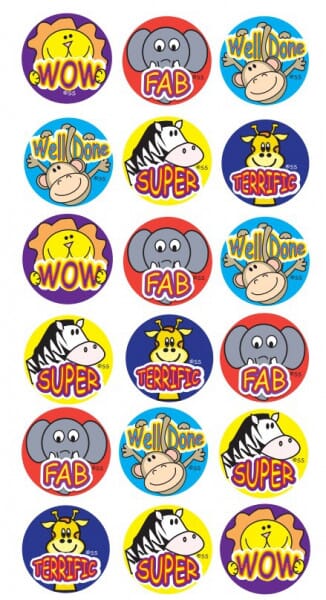 Sticker: Bumper Pack Cartoon Animals Praise DBS228