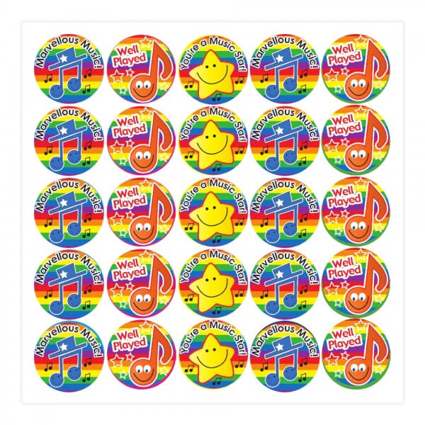 Music stickers variety pack - 125 sickers per pack