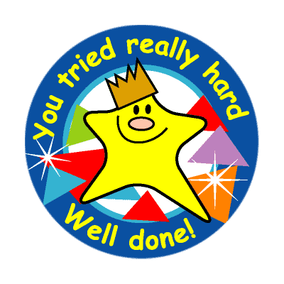 Sticker: You Really Tried Hard Well Done! - Star