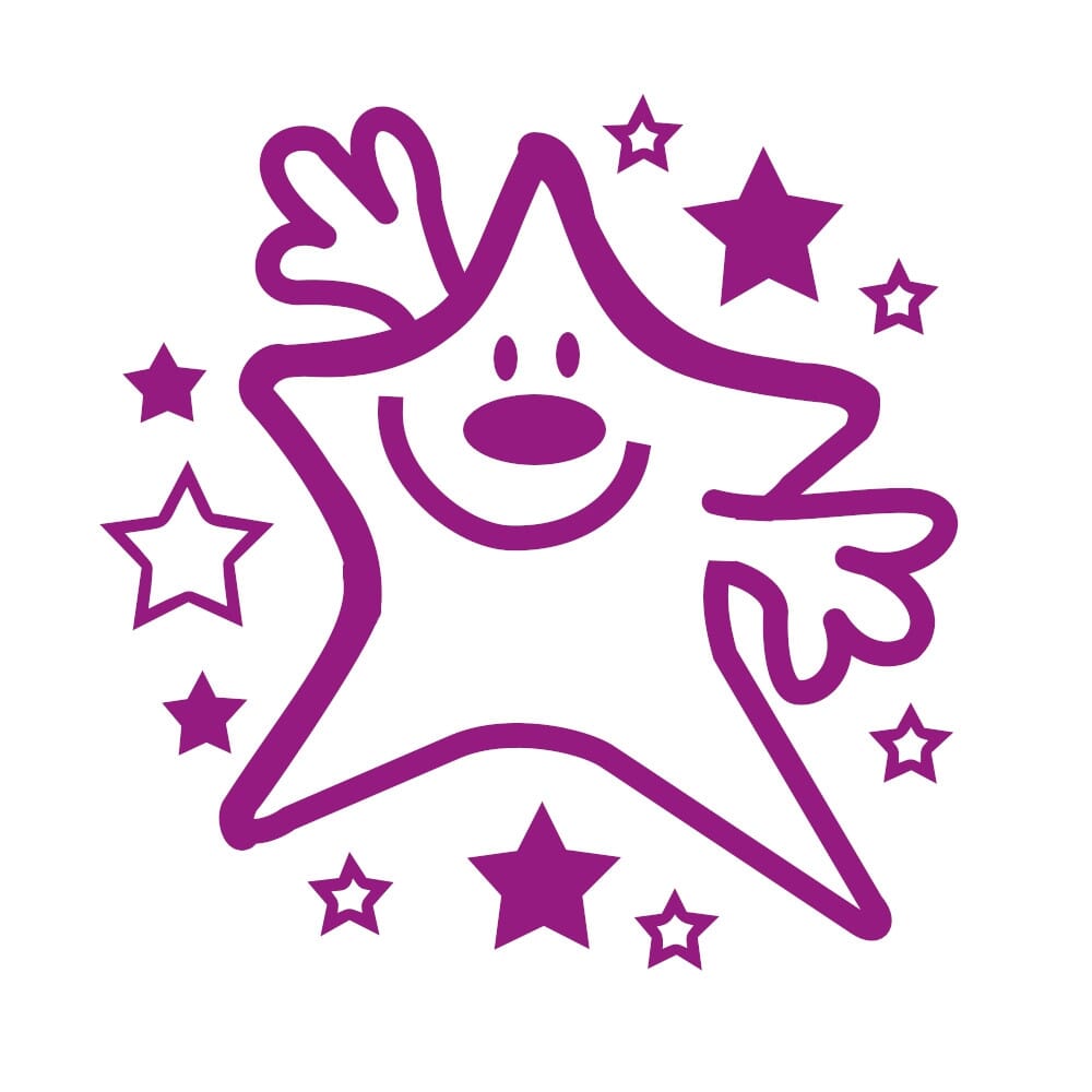 Purple Smiley Star with hands - Stamper