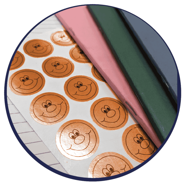 Metallic Bronze Foil Smiley Face Stickers