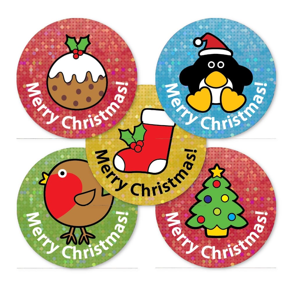 Sparkly Merry Christmas Stickers