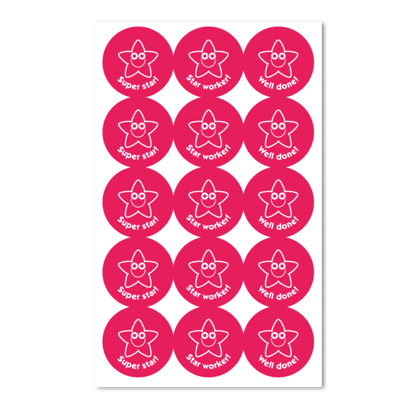Stickers - Red Star (38mm) - 10 Sheet Pack
