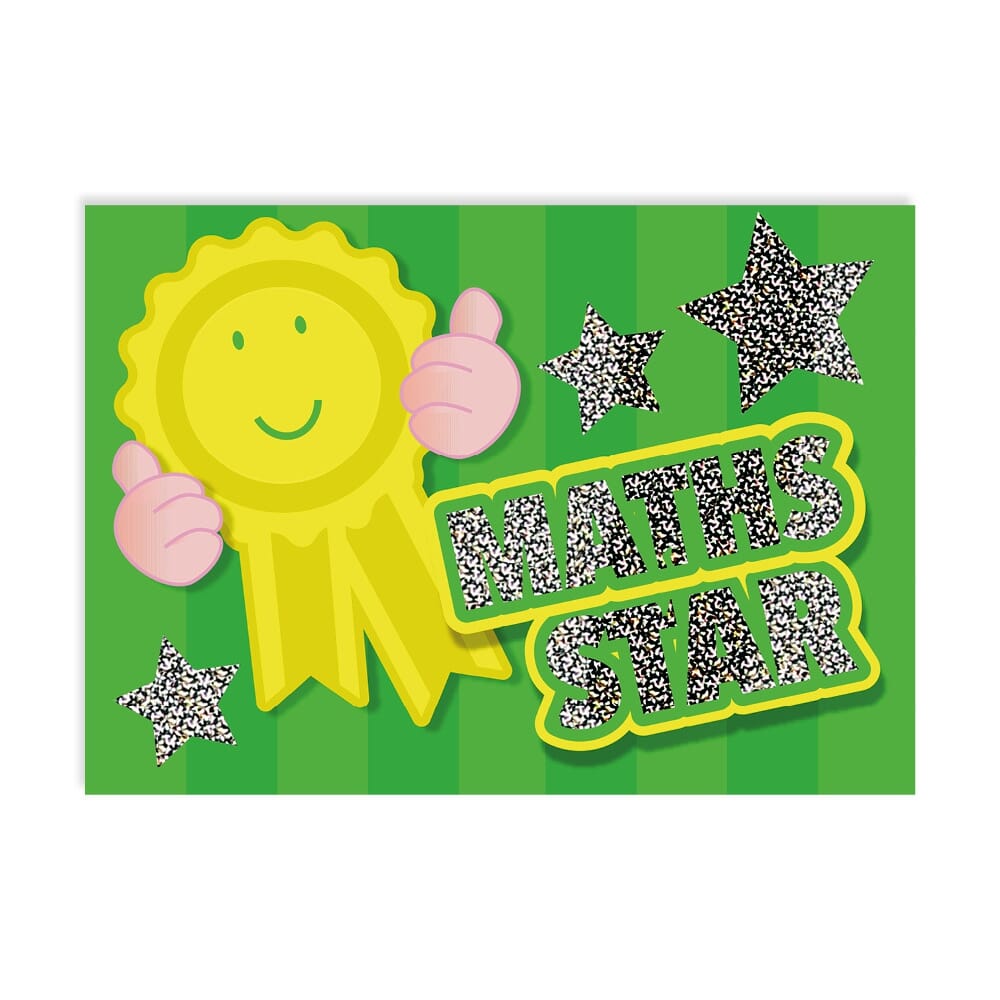 20 Maths Star sparkling postcards